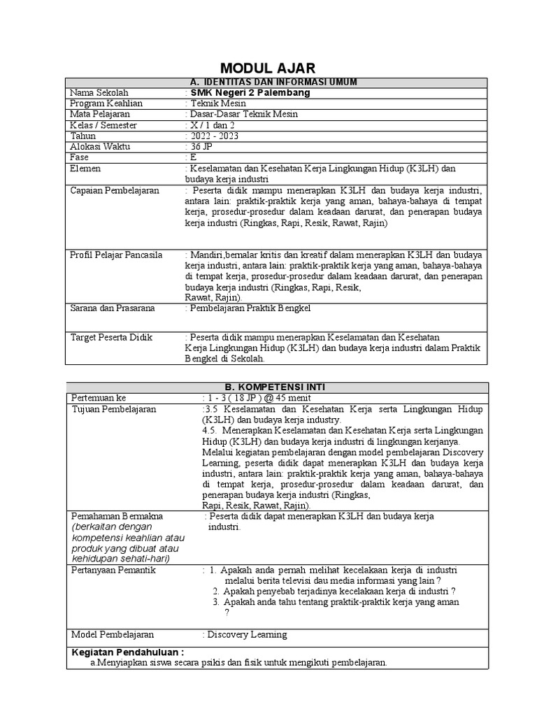 12.6 Modul Ajar K3LH | PDF