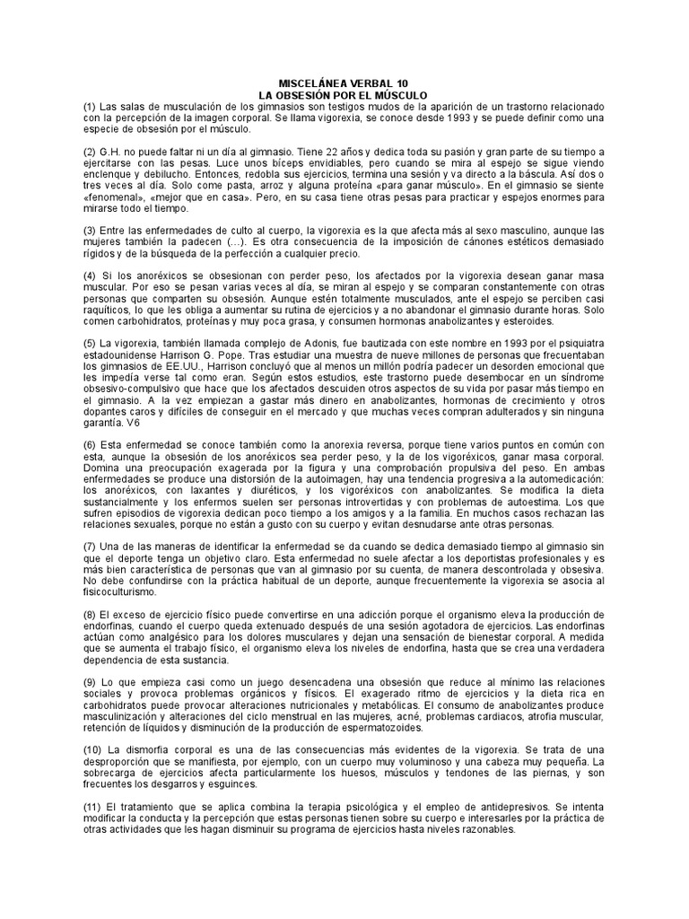 Miscelánea Verbal 10 | PDF | Medicina CLINICA