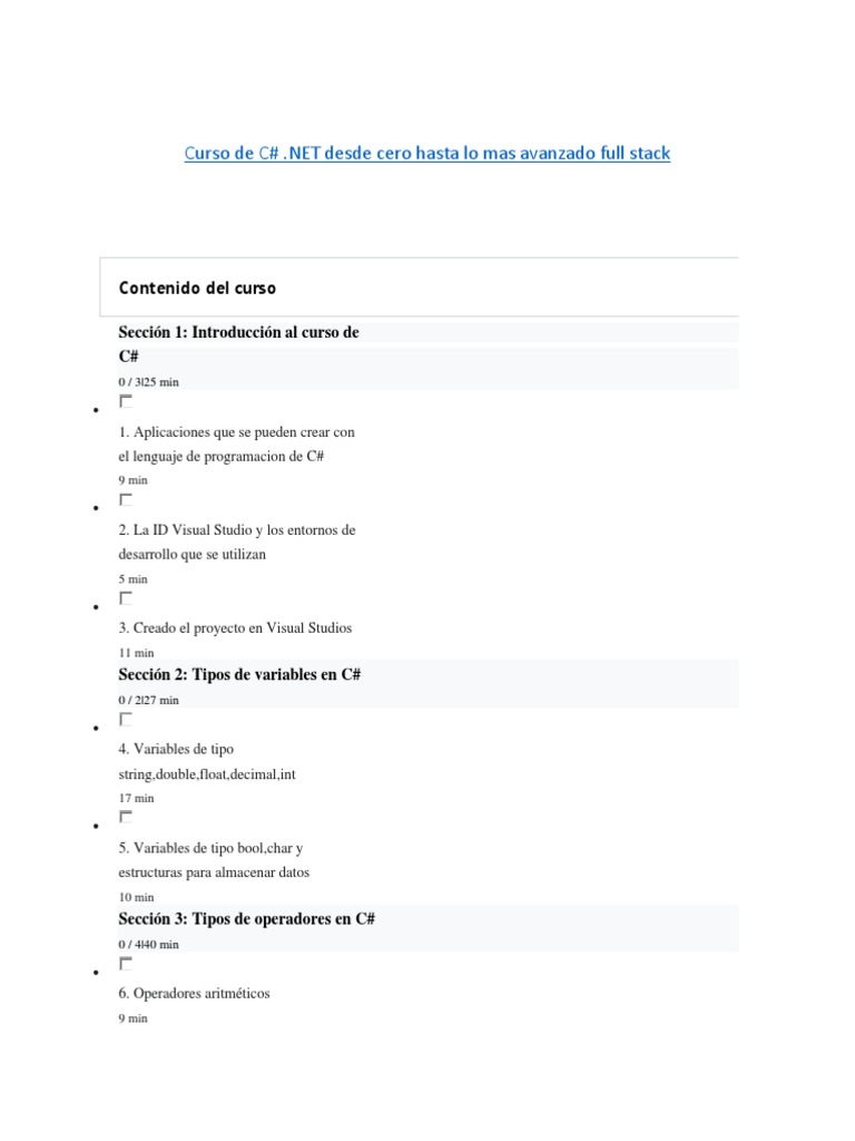 Curso de C# .NET Desde Cero Hasta Lo Mas Avanzado Full Stack ...