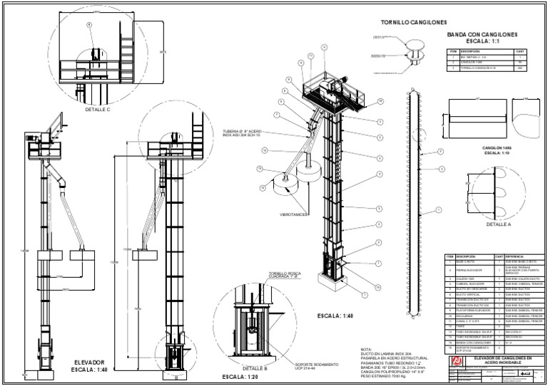 1.plano Eci-002 Elevador Cangilones - Plano General | Descargar gratis ...