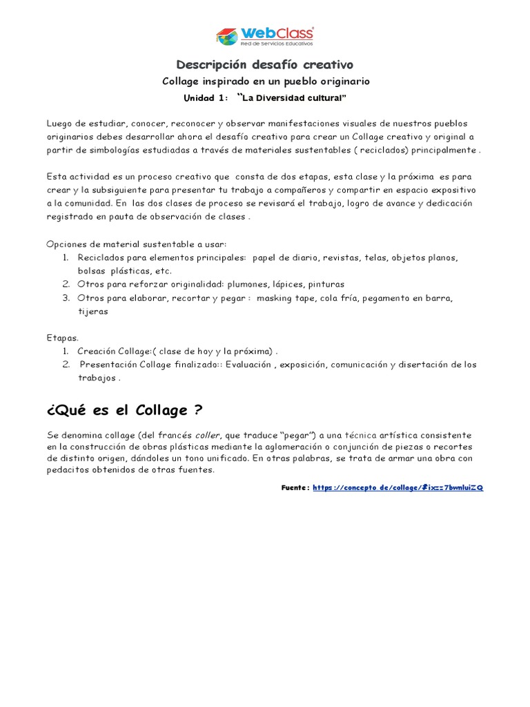 15 Fjm3M5Fj 7basico Artes Visuales Clase 8 Unidad 1 DescripciOn DesafIo ...