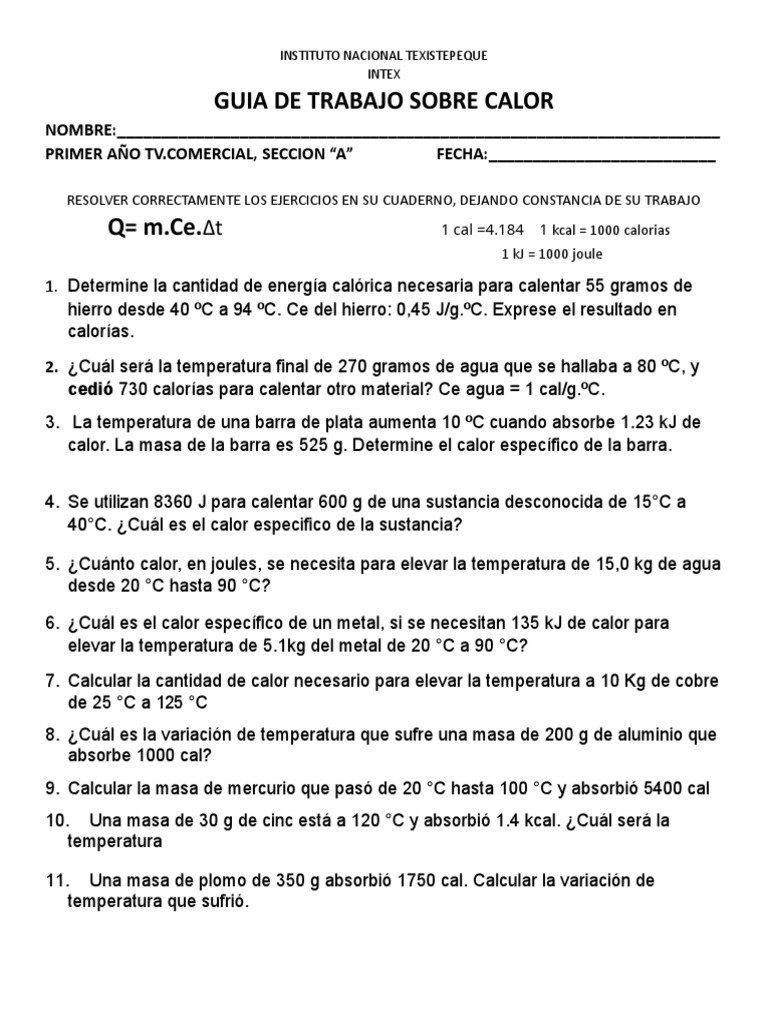 Calor, Ejercicios 23 | PDF