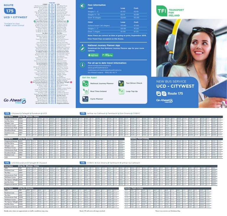Dublin Bus Route 175 Timetable | PDF | Tram Transport | Transport