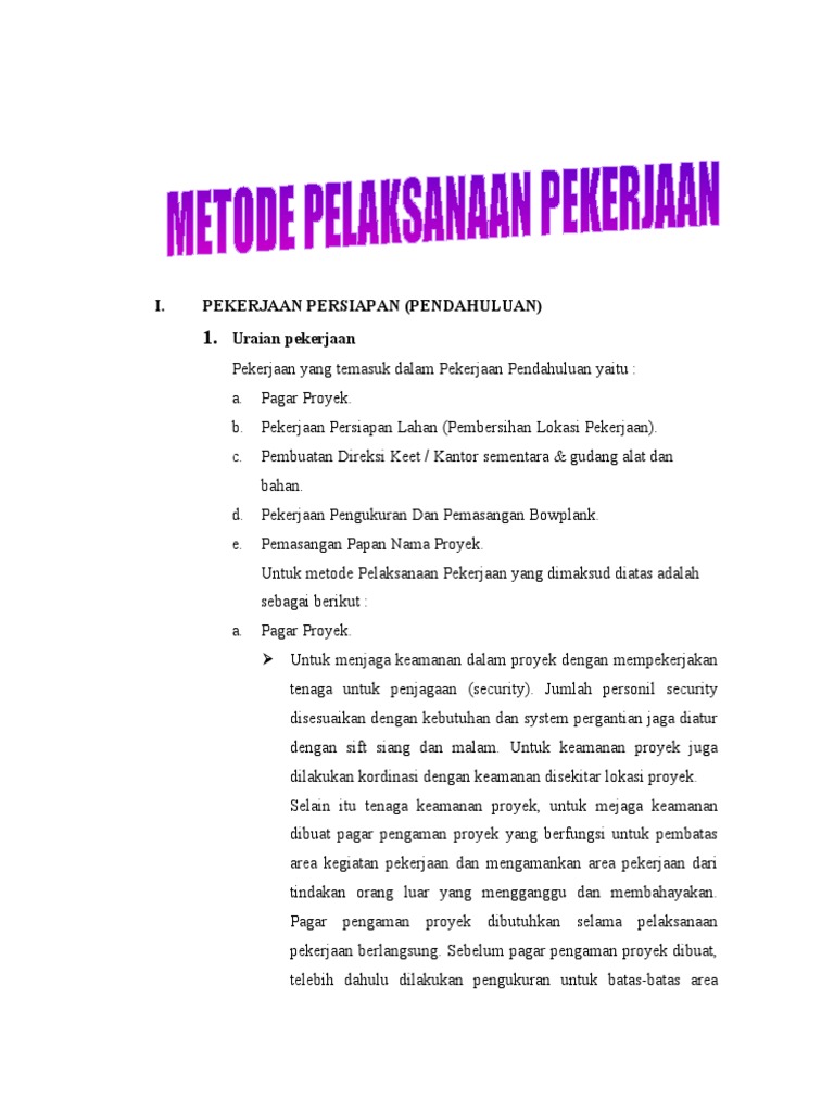 Metode-Pelaksanaan-Pekerjaan-Konstruksi-Gedung - Perpustakaan | PDF