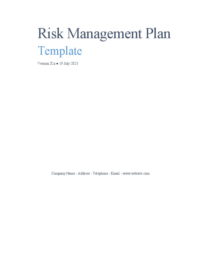 Risk Management Plan Template | PDF
