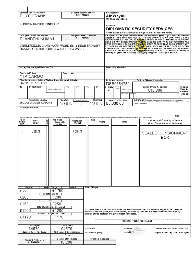 DSS Airway Bill | PDF | Economies