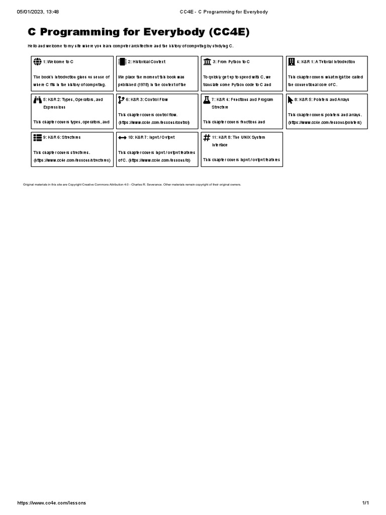 CC4E - C Programming For Everybody | PDF | C (Programming Language) | Software