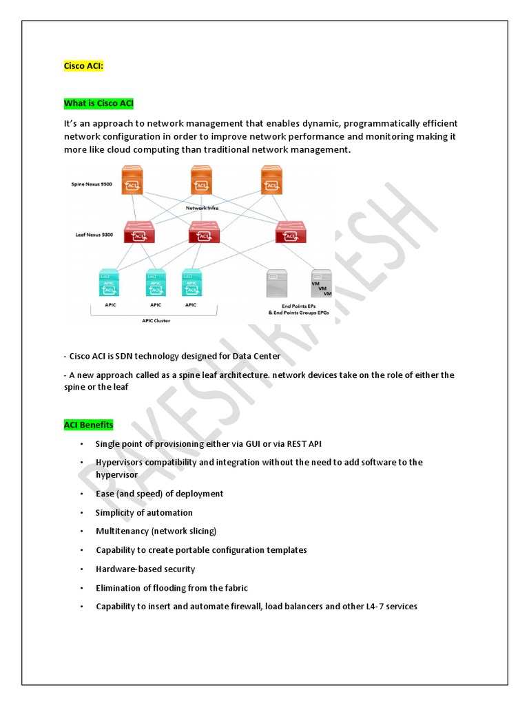 Cisco ACI Overview | PDF | Computer Network | Information Technology