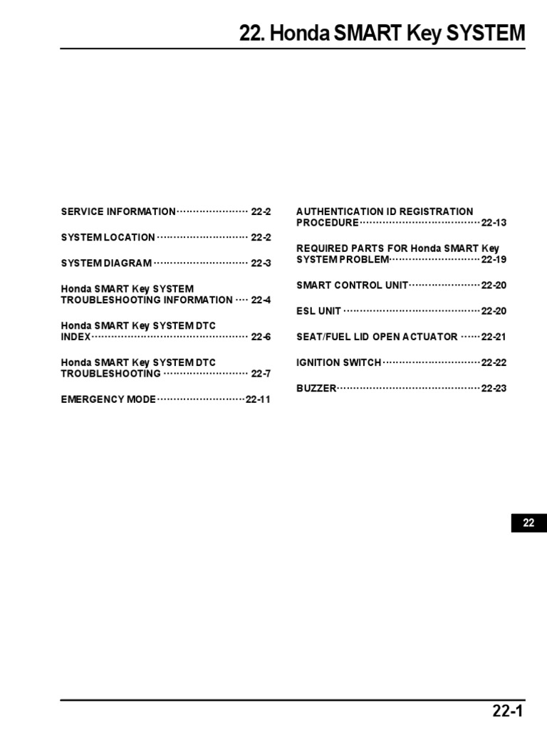 Forza XADV 750 - 2021 Honda Smartkey Wiring Diagram System | Download Free PDF | Electrical ...