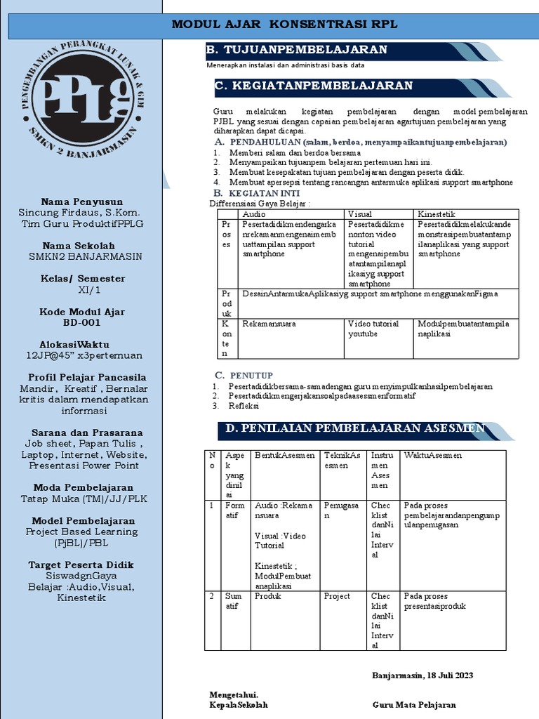 Modul Ajar Dasar Keahlian X | PDF