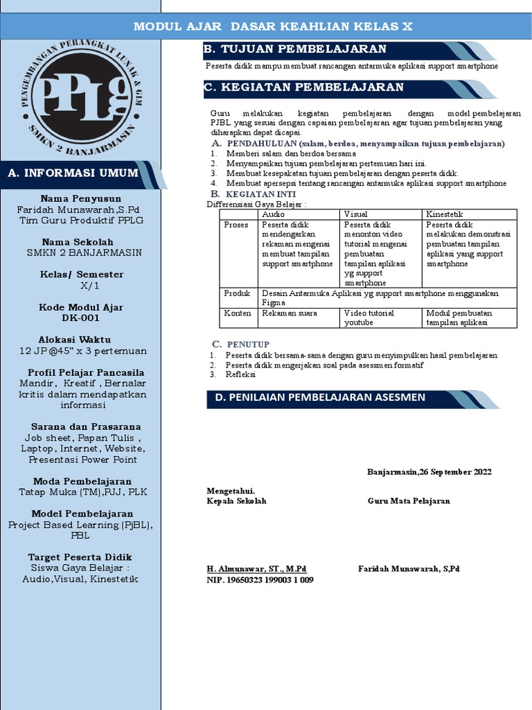 Modul Ajar Dasar Keahlian X | PDF