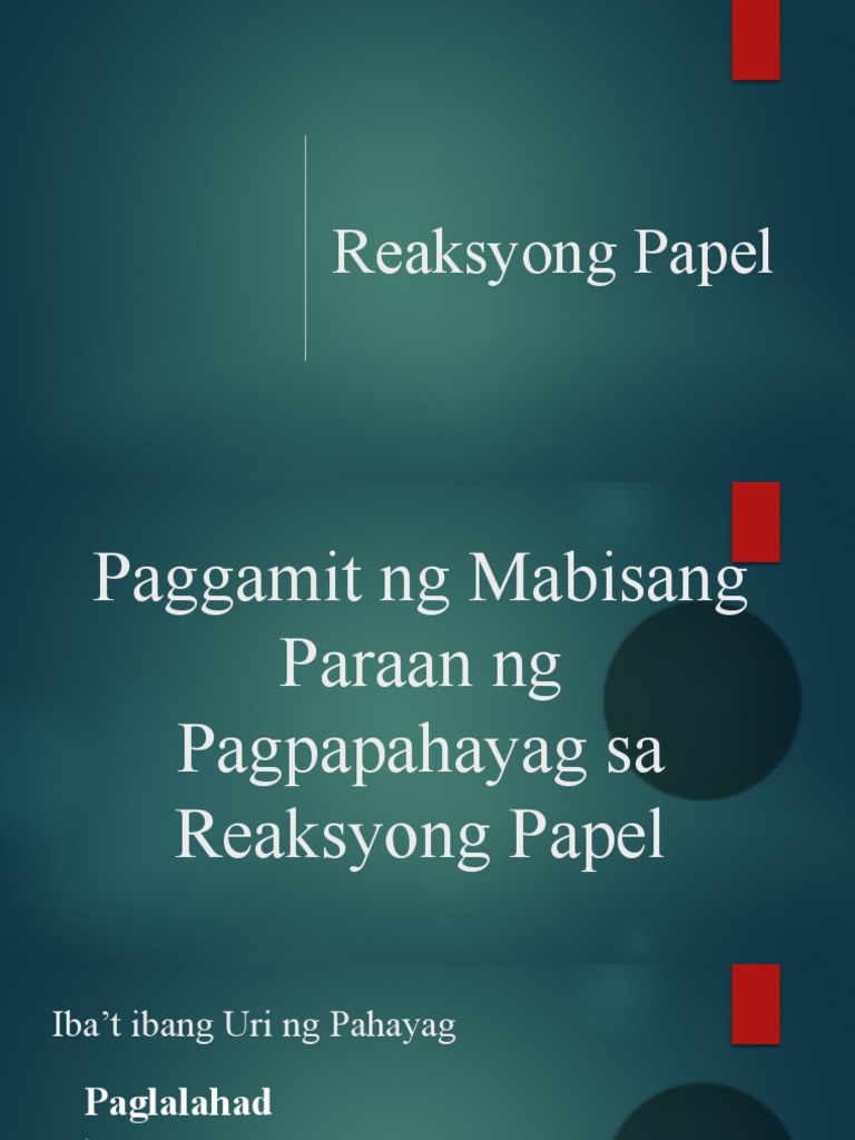 Reaksyong Papel | PDF