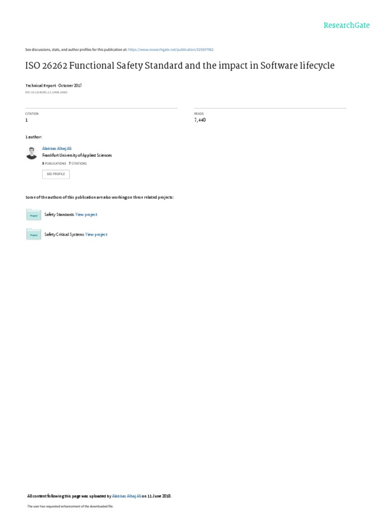 ISO 26262 Functional Safety Standard and | PDF