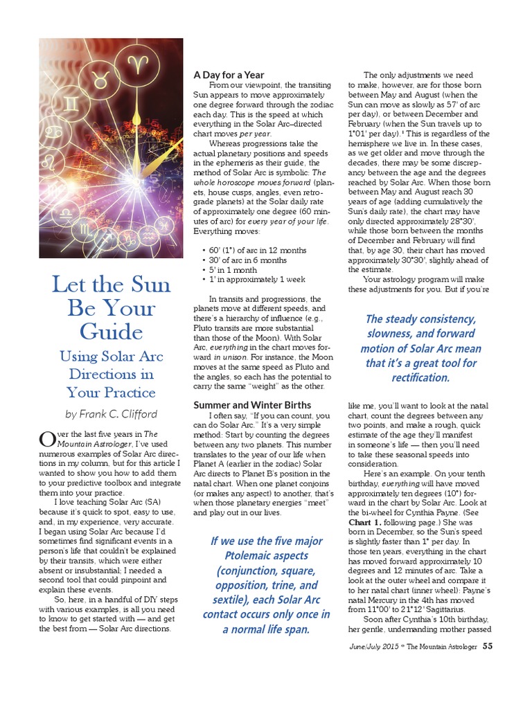 Solar Arc Directions in Astrology | PDF