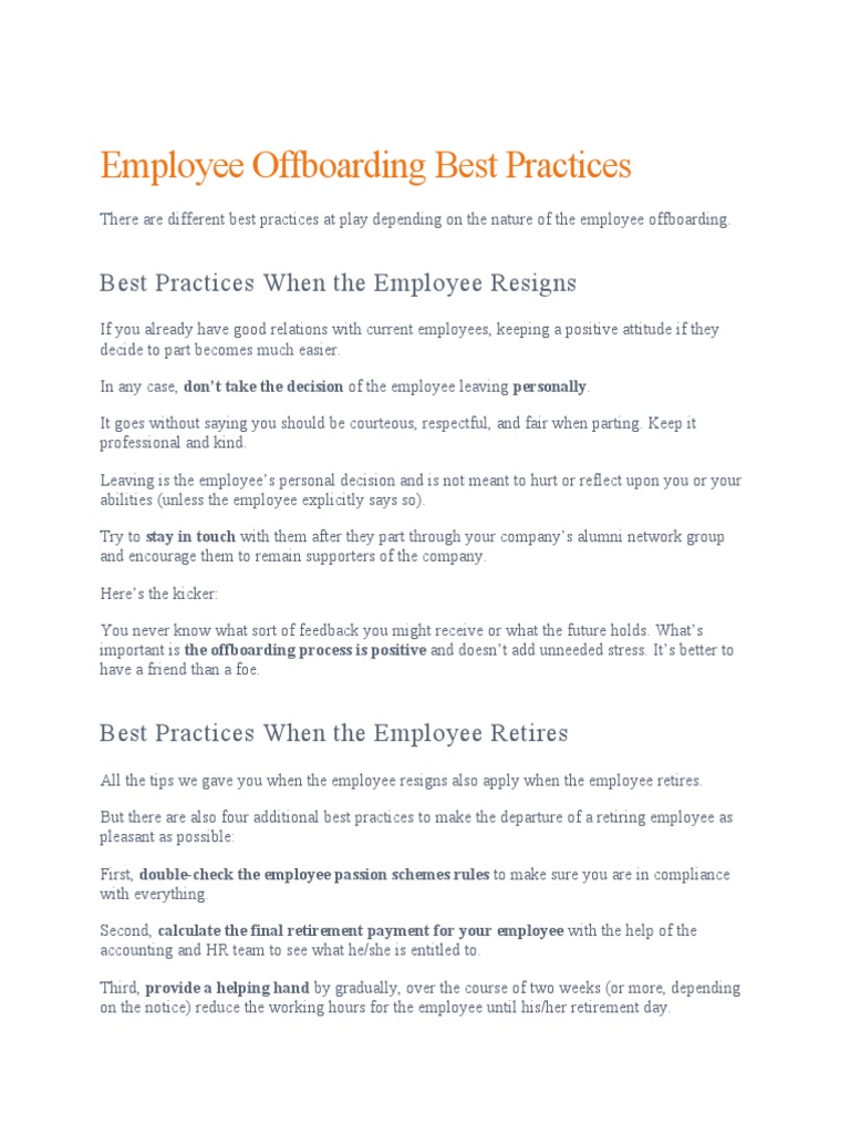 Employee Offboarding Practices | PDF