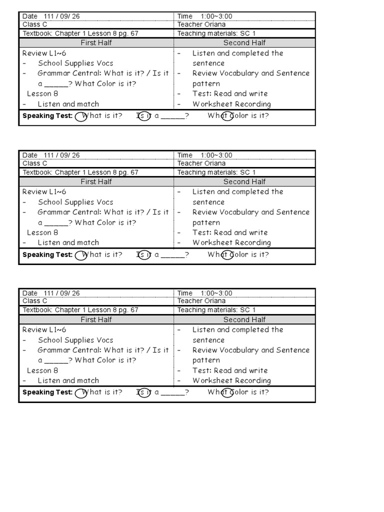 SC 1 Chapter 1 Lesson 8 | PDF | Foreign Language Studies