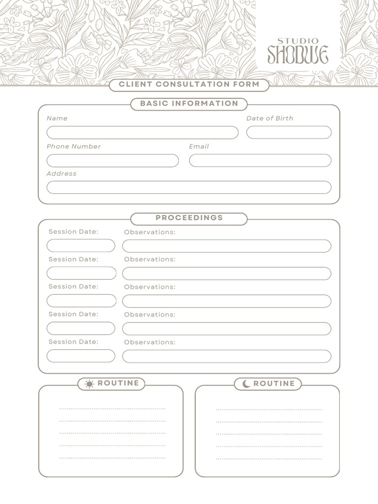 Grey Elegant Beauty Salon Form Document | PDF