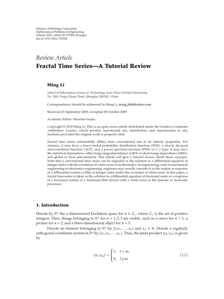Fractal Time Series-A Tutorial Review | PDF Fractal Time Series-A Tutorial Review | PDF