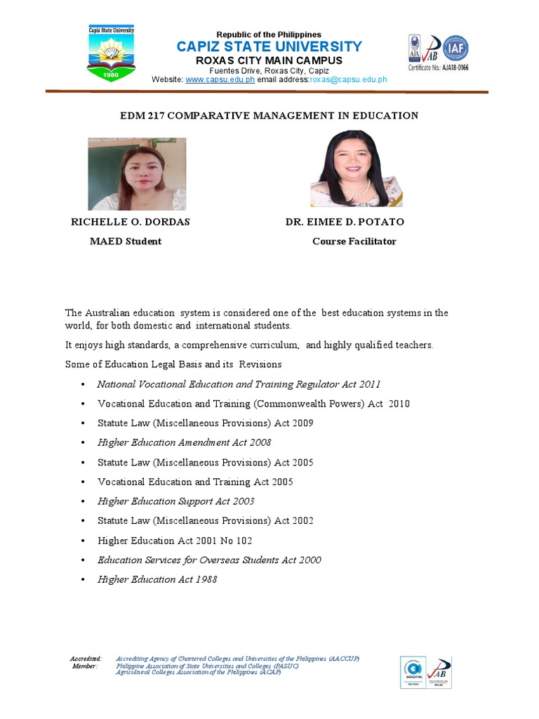 EDM 217 Richelle O. Dordas Hand Outs | PDF | Schools | Academic Degree