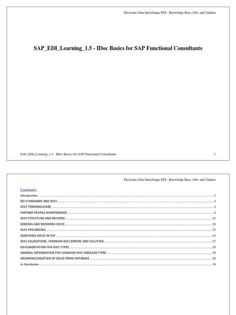 IDOC For Functional Consultants | PDF