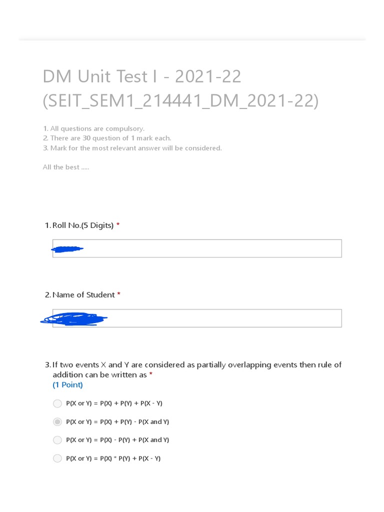 DM Unit Test I - 2021-22 (SEIT SEM1 214441 DM 2021-22) | PDF | Vertex ...