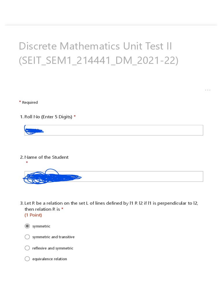 Discrete Math Test for Students | PDF | Group (Mathematics) | Rational ...