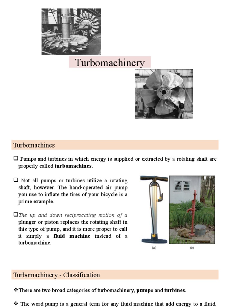 Overview of Turbomachinery Types | PDF | Turbomachinery | Pump