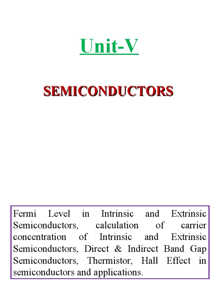 UNIT-V Semiconductors | Download Free PDF | Doping (Semiconductor ...