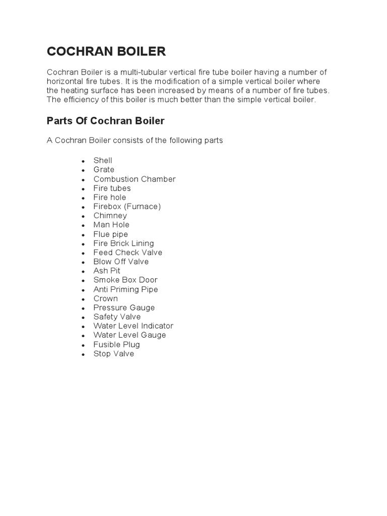 Cochran Boiler | PDF | Boiler | Power (Physics)