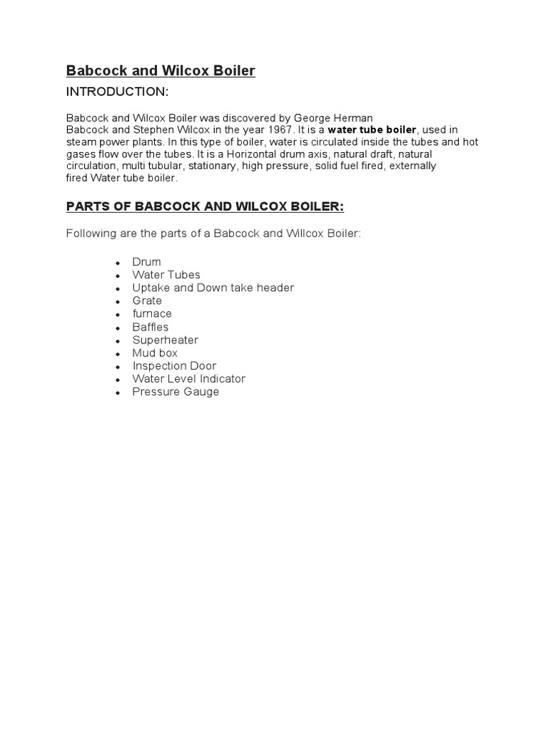 BOBCOCK and WILCOCX BOILER | PDF | Boiler | Steam