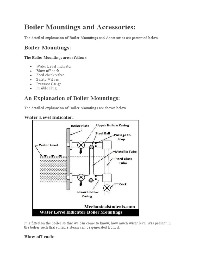 Boiler Mountings and Accessories Overview | PDF | Boiler | Steam