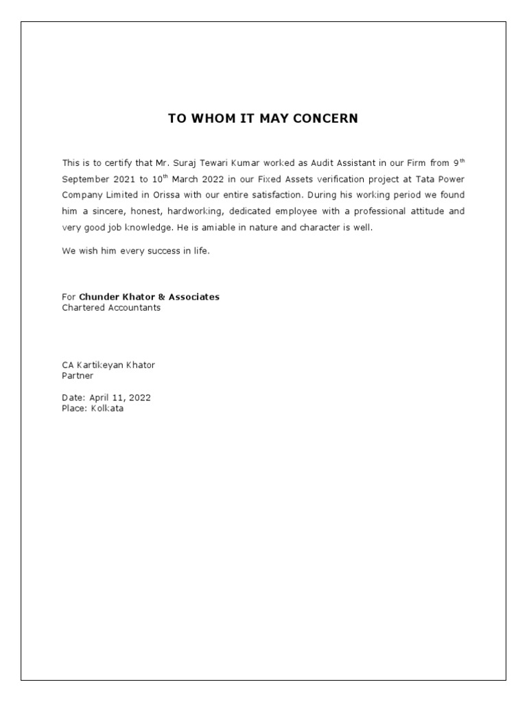 Exprience Certificate | PDF