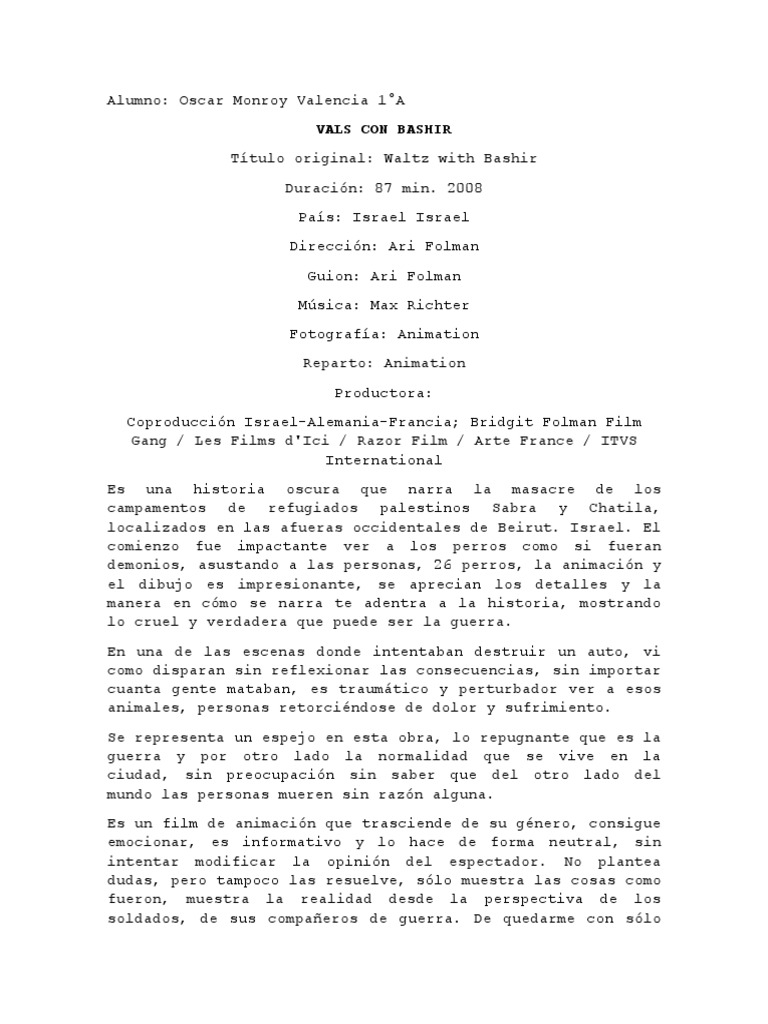 Vals Con Bashir | PDF