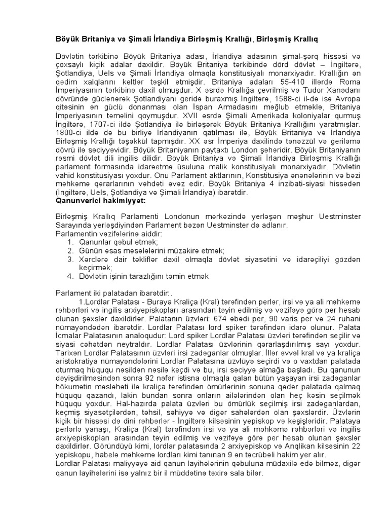 Boyuk Britaniya | PDF