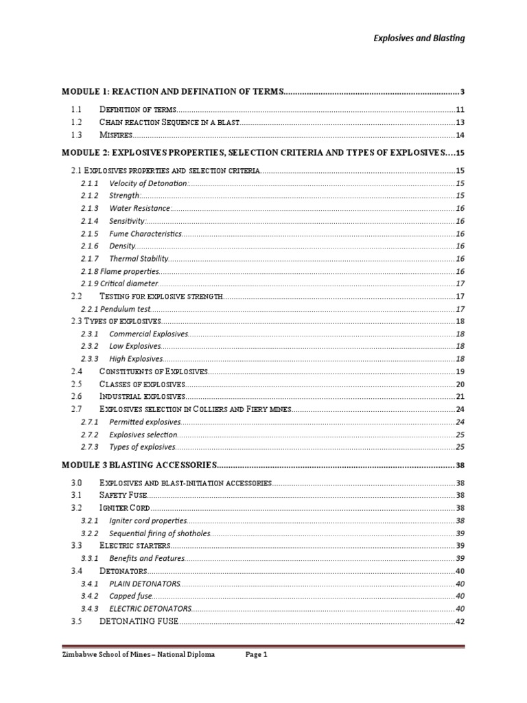 .Explosives and Blasting Module - 1628404265000 | PDF | Materials ...
