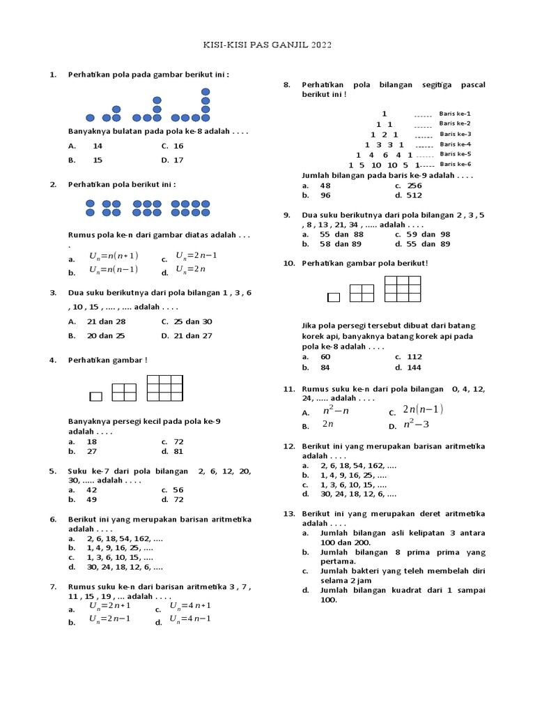Kisi-Kisi Pas Ganjil 2022 | PDF