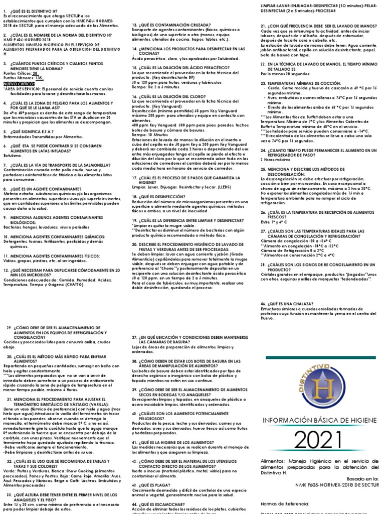 Tríptico H - NMX-F-605-NORMEX-2018 - 2021 | PDF | Alimentos | Agua