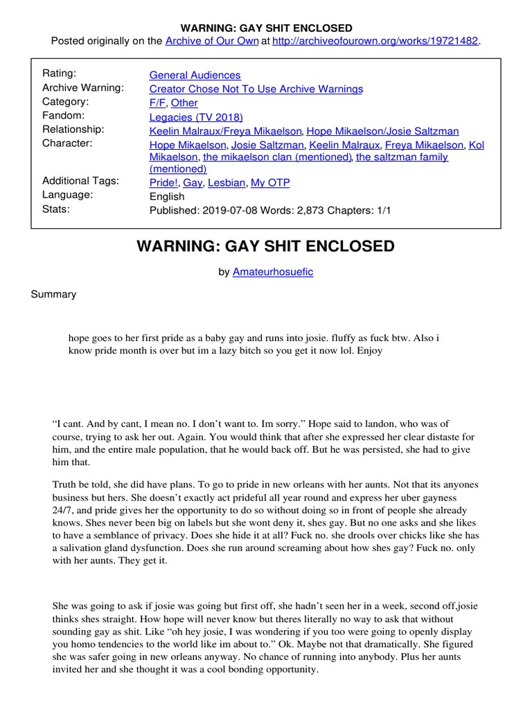 Warning Gay Shit | PDF
