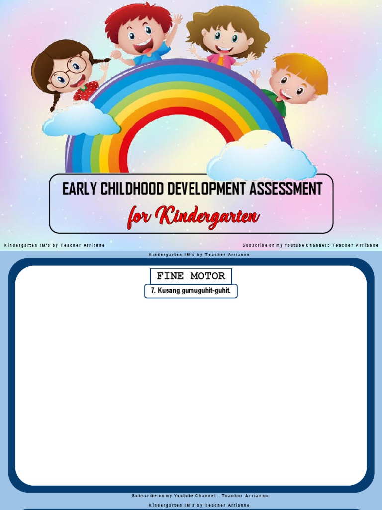 Ecd Assessment by Teacher Arrianne | PDF | Human Development | Childhood