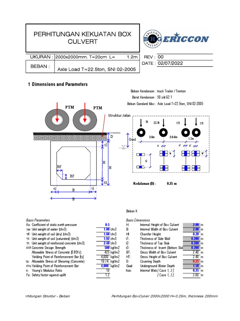 ANALISA - BC - 2000x2000 T 200mm (Proyek PLN) | PDF | Civil Engineering ...