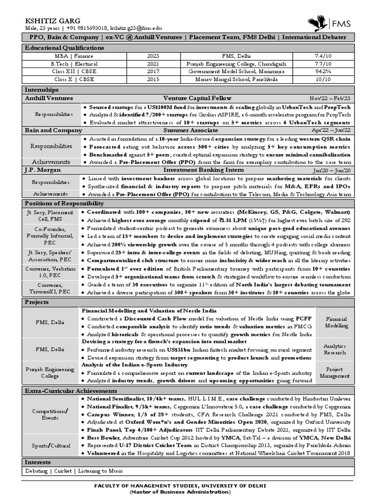 CV - Kshitiz Garg | PDF | Service Industries | Corporations CV - Kshitiz Garg | PDF | Service Industries | Corporations