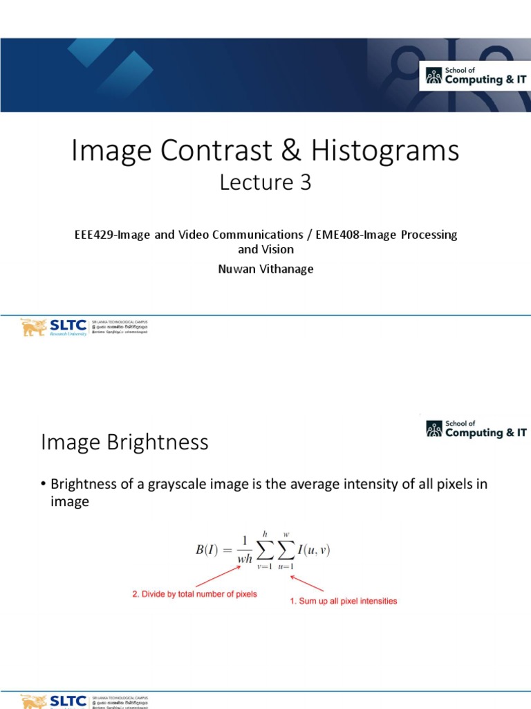 Lecture 3-Image Contrast Histogram Equalization | PDF | Contrast ...
