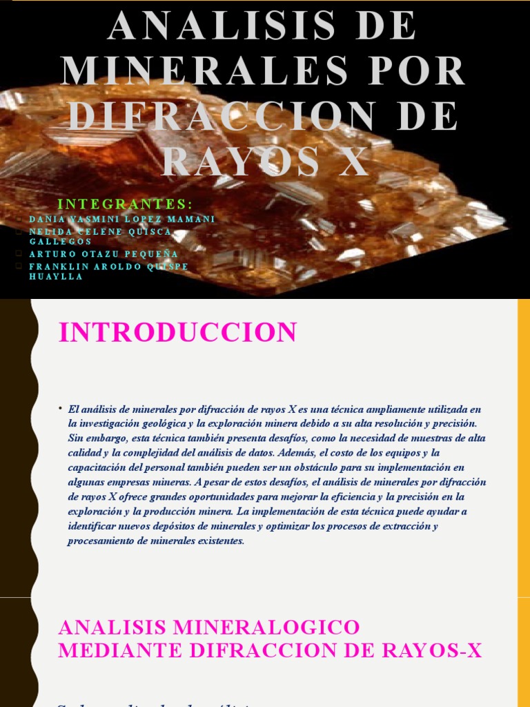 Analisis de Minerales Por Difraccion de Rayos X | Descargar gratis PDF | Cristalografía de rayos ...