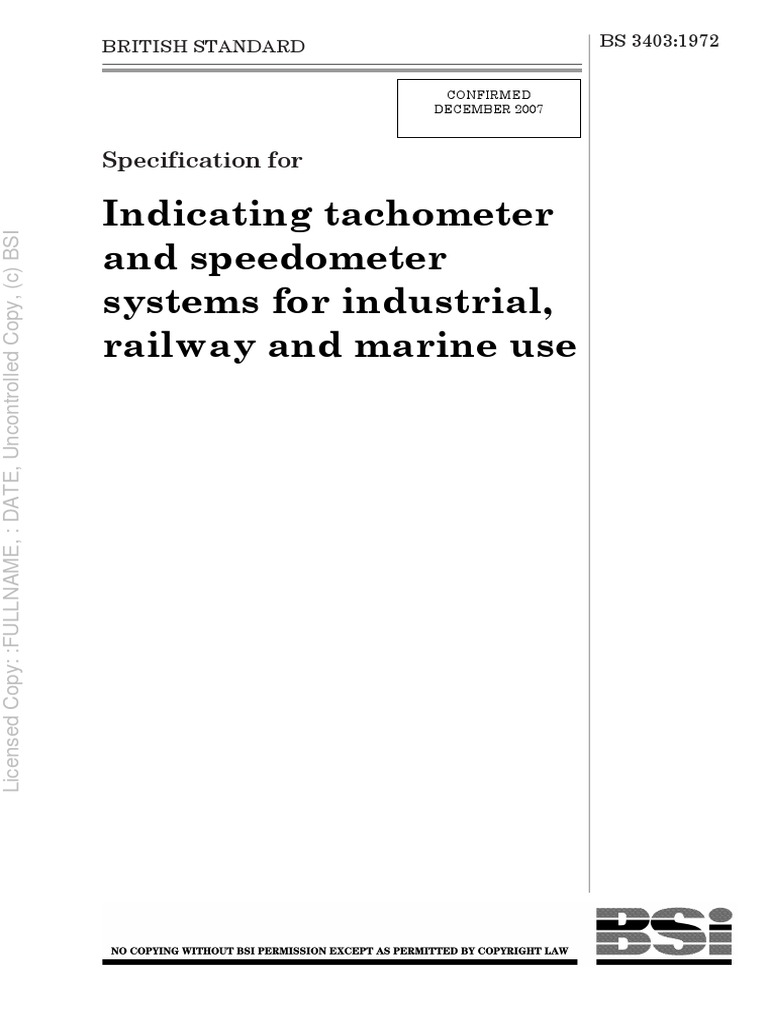 Indicating Tachometer and Speedometer Systems For Industrial, Railway ...