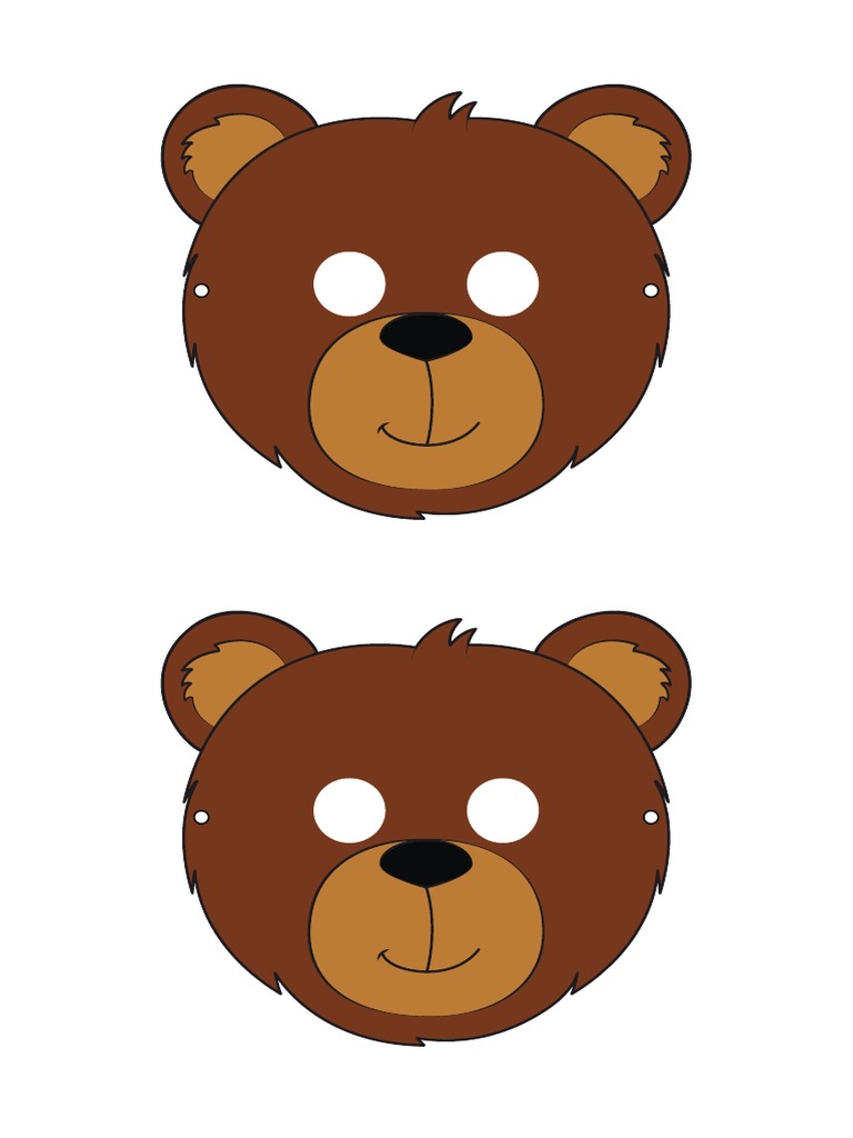 Bear Mask Colored Template Bw Paper Craft | PDF