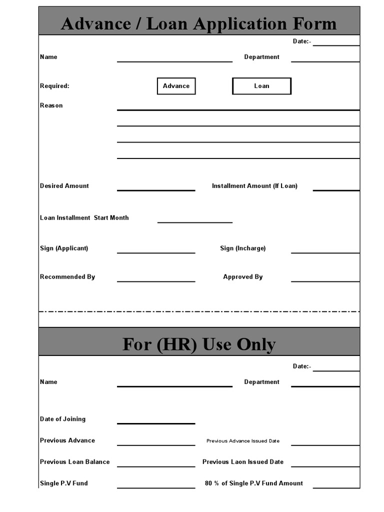 Employee Loan Application Form Template | PDF