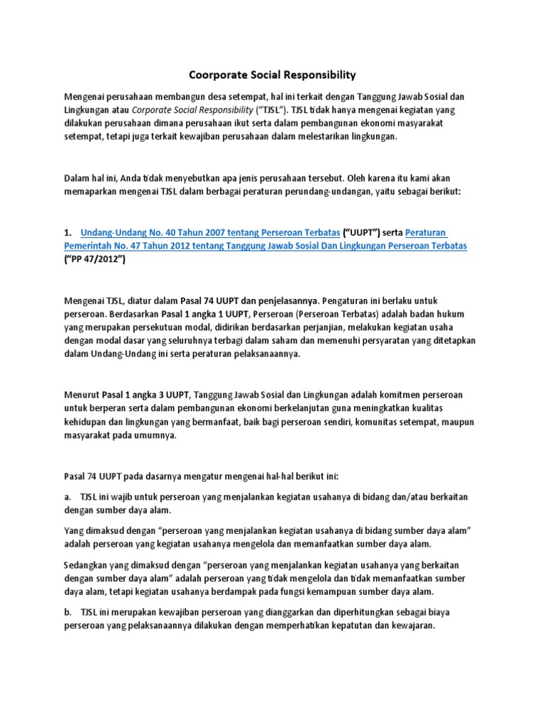 Coorporate Social Responsibility | PDF