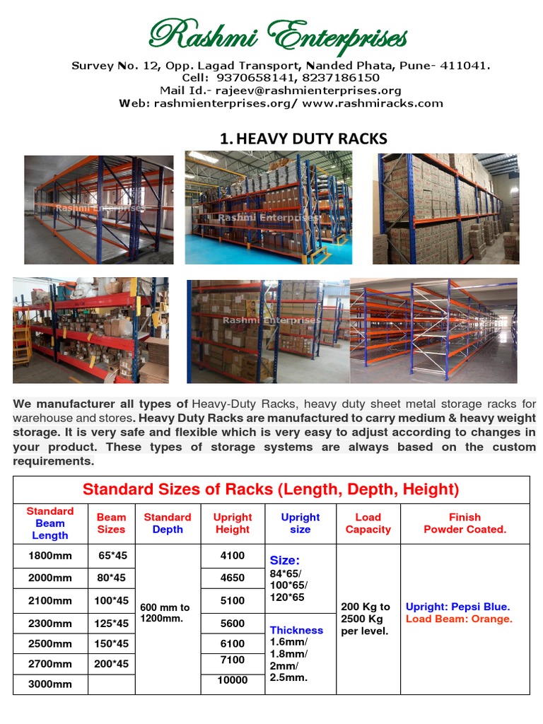 Rashmi Racks Catlogue | PDF