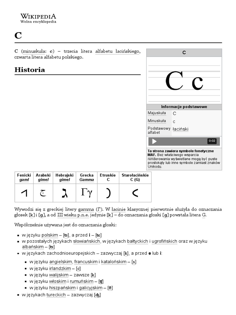 C - Wikipedia, Wolna Encyklopedia | PDF C - Wikipedia, Wolna Encyklopedia | PDF