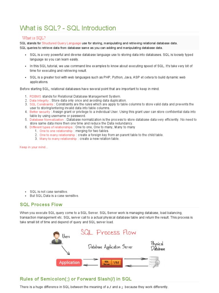 What Is SQL? - SQL Introduction | PDF | Relational Database | Data Type